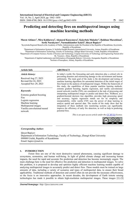 Predicting And Detecting Fires On Multispectral Images Using Machine
