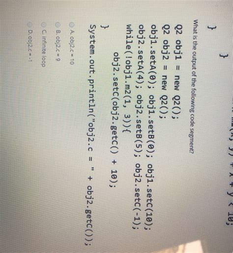 Solved Given The Following Class Class Q2 Private Int A
