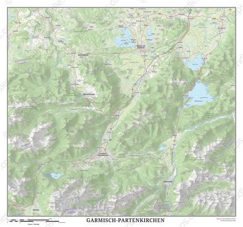 Garmisch Partenkirchen Topo Atlas Vector Map 1100k Boundless Maps