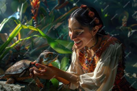 Premium Photo Smiling Woman Interacting With A Mexican Ajolote In A