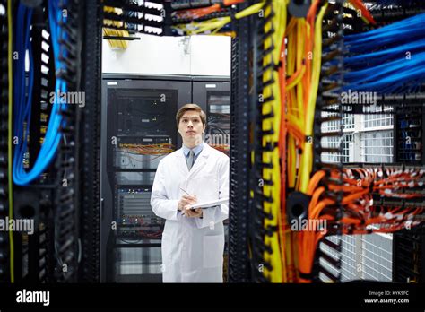 Man In Data Center Stock Photo Alamy