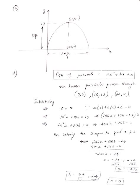 Solved Help Me These Are All Parabola Word Problems Please Show The