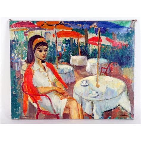 Sur La Tenare By Libion Oil On Canvas 28 X 23 Unframed 1964 Dmnd