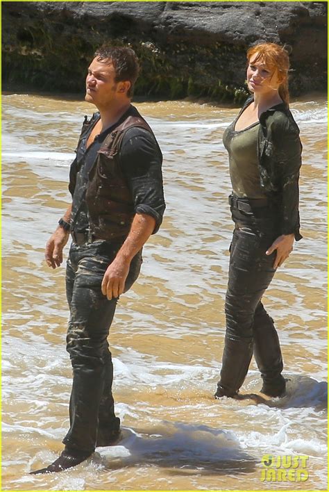 Chris Pratt And Bryce Dallas Howard Get Washed Ashore While Filming