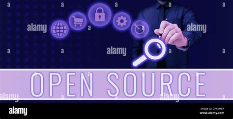 Sign Displaying Open Source Conceptual Photo Denoting Software Which