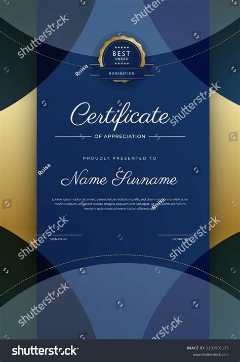 Certificate Design Vector Diploma Certificate Employee Stock Vector Royalty Free 2231901125