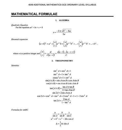 Aqa Formula Sheet 2024