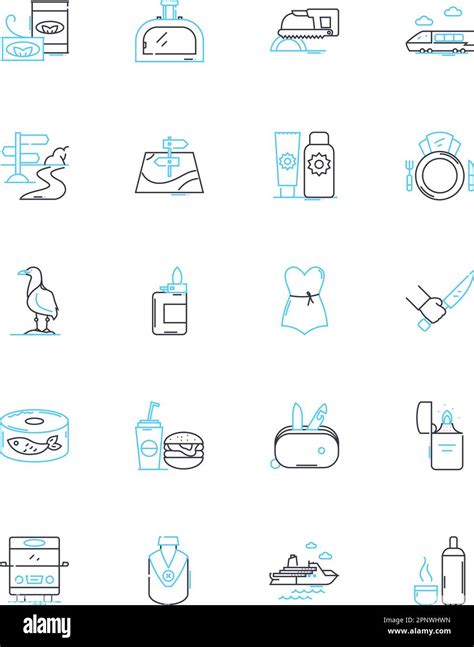 Cooking Classes Linear Icons Set Culinary Gourmet Cuisine Recipe