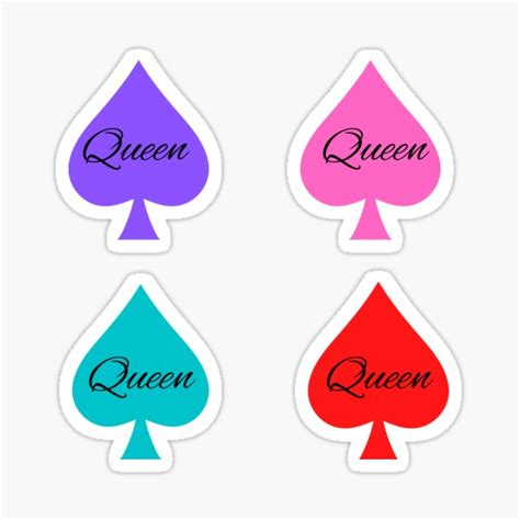 Colorful Queen Of Spades Sticker Pack Sticker For Sale By