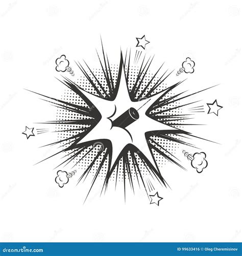 Vector Black Cartoon Dynamit Explosion 99633416
