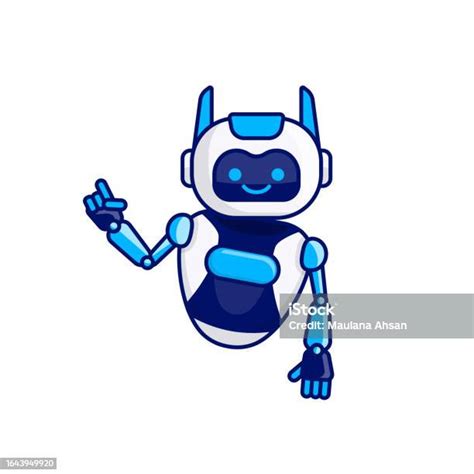 Robot Character Pose Vector Illustration Robot Mascot Character Design