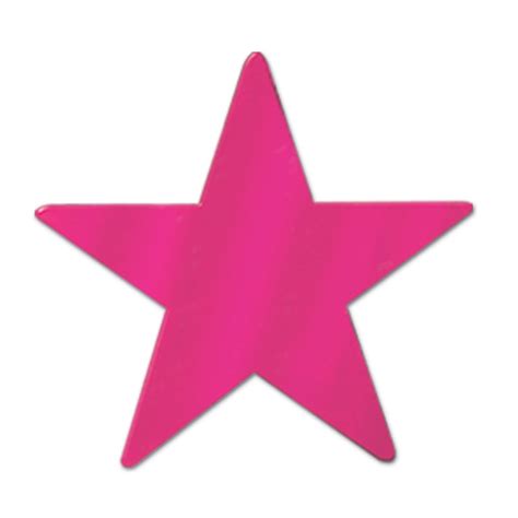 Club Pack Of 144 Metallic Cerise Pink Star Cutout Decoration