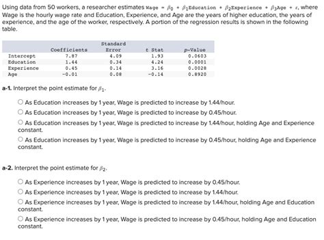 solved using data from 50 workers a researcher estimates