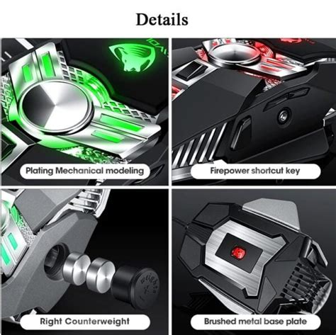 T Wolf V10 Warrior Black Rgb Gaming Mouse Programmable Mice