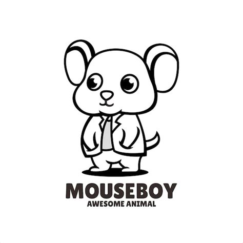 Free Vector Mouse Simple Mascot Logo Design Illustration
