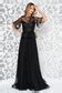 Ana Radu Black Embroidered Luxurious Cloche Dress From Tulle And Laced