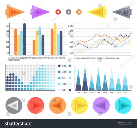 Flowcharts Visualized Data Timelines Vector Schemes Vector De Stock