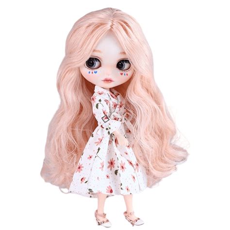 จูเลียนา พรีเมี่ยม Custom Neo Blythe ตุ๊กตาผมสีชมพู ผิวขาว หน้าน่ารัก