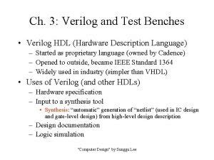 Verilog Hdl Introduction Vlsi Group Daiict Kishore Aditya