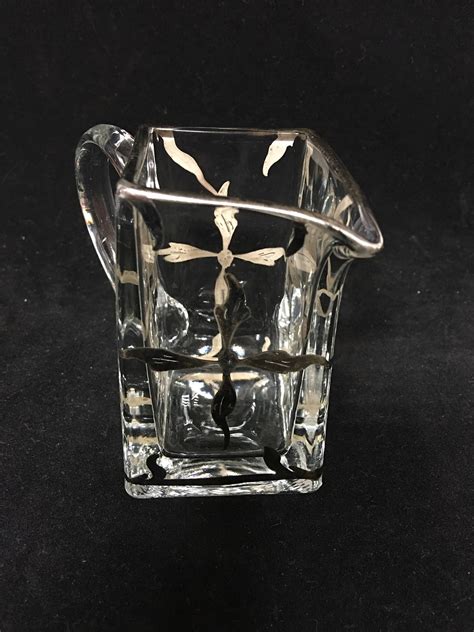 Vintage Art Deco Creamer With Sterling Silver Overlay