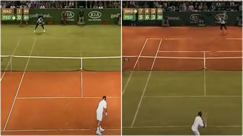 Rafael Nadal Vs Roger Federer On A 50 50 Court Of Clay And Grass In 2007