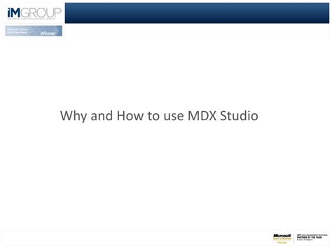 Ppt Supercharge Mdx Using Mdx Studio Level Powerpoint
