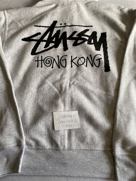 Stussy Stussy Hong Kong Exclusive Zip Hoodie Ash Heather Medium Grailed