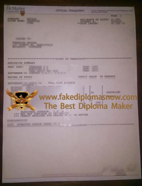 How Long To Buy A Fake Mcmaster University Transcript