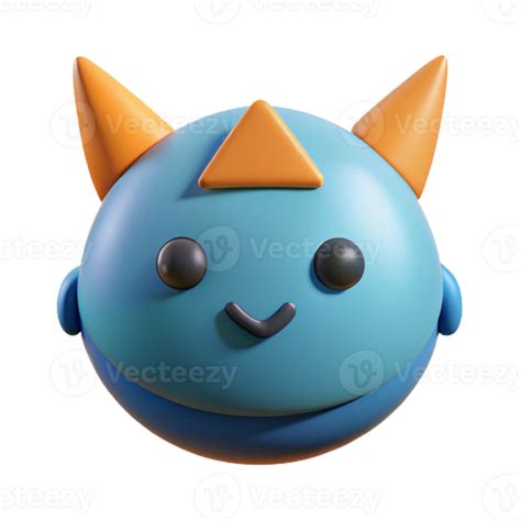 Spectacular Avant Garde Circular Character With Two Small Triangular Ears Crisp Edges Minimal