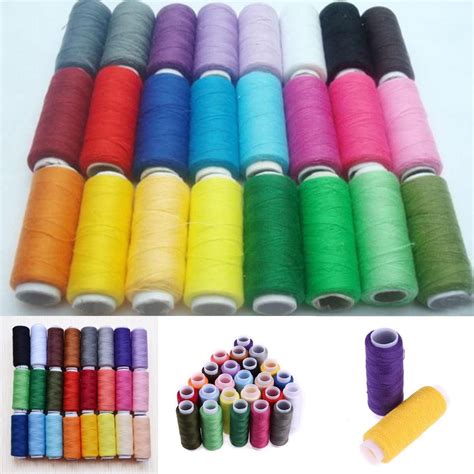 24 Assorted Colors Thread Spools Made From High Quality And Sturdy Polyester It Is Ideal For