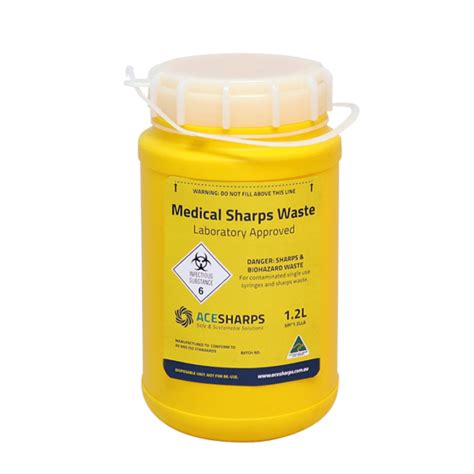 Sharps Container 1 2 Litre Laboratory Approved Ace Waste