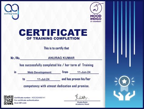 Anurag Kumar On Linkedin Certificate Of Training Completion In Web