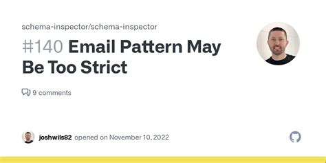 Email Pattern May Be Too Strict Issue Schema Inspector Schema