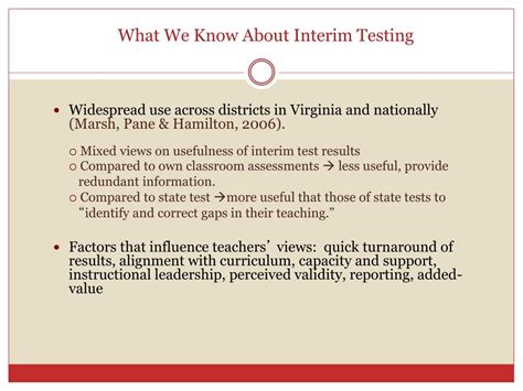 PPT Learning From Interim Assessments District Implementation To Classroom Practice