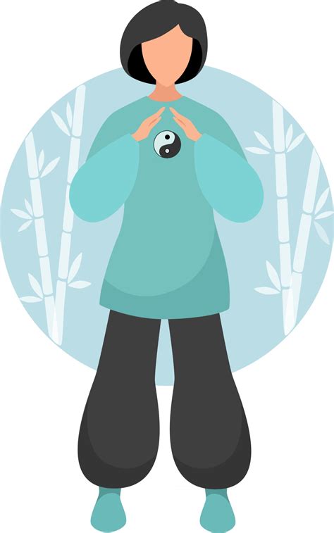 Woman Performs Tai Chi And Qigong Exercises 2966111 Vector Art At Vecteezy