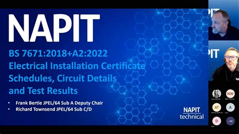 Webinar Eic New Inspection Schedules Examples Circuit Details And