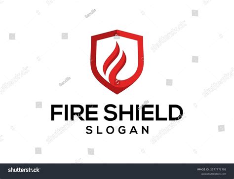 Fire Shield Logo Design Vector Stock Vector Royalty Free 2577771791 Shutterstock