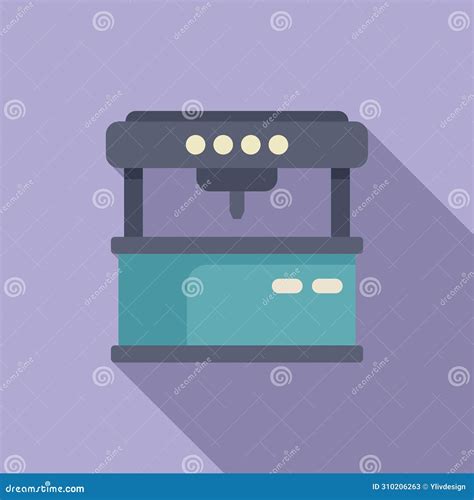 Controller Cnc Machine Icon Flat Vector Control Production Stock Vector Illustration Of Press