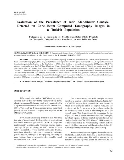 Pdf Evaluation Of The Prevalence Of Bifid Mandibular Condyle Detected