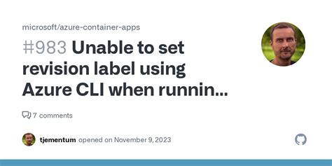 Unable To Set Revision Label Using Azure Cli When Running In Single
