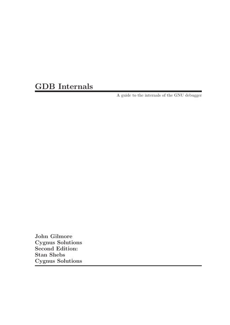 Gdb Internals A Guide To The Internals Of The Gnu Debugger Docslib