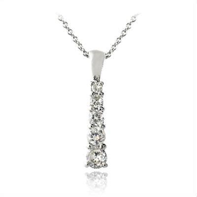 925 Silver Cz Graduating Journey Necklace Ebay Australia