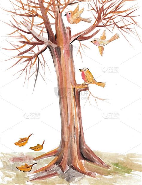 鸟儿在树枝间飞翔素材 花瓣网