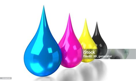 Cmyk 색상 컨셉 3d 일러스트레이션 Cmyk에 대한 스톡 사진 및 기타 이미지 Cmyk 필기용 잉크 4가지 개체