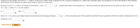 Solved Suppose B Is Any Integer If B Mod What Is B Chegg