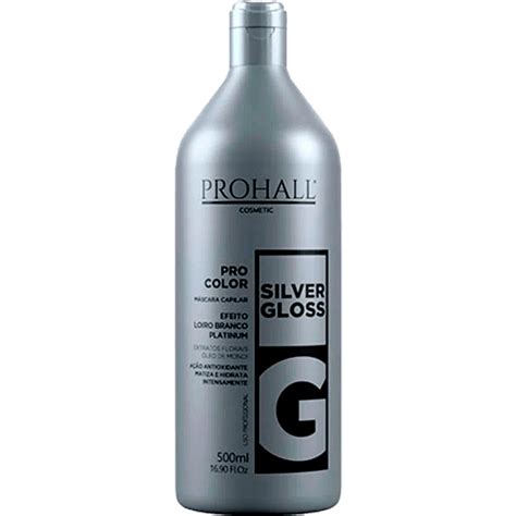 Prohall Pro Color Máscara Silver Gloss Efeito Loiro Branco Platinum ml