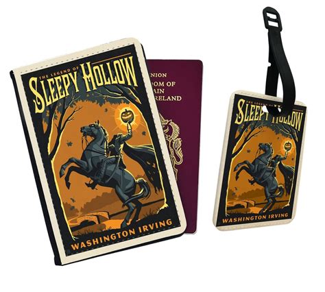 Personalised Passport Cover And Luggage Tag T Travel Holiday Adventure Sleepy Hollow Gothic