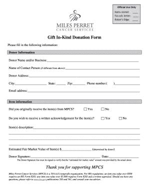 Gift In Kind Donation Form Thank You For Supporting MPCS Fill And