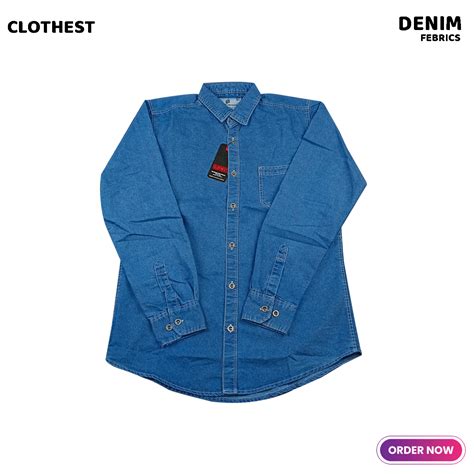 1 Pcs Denim Coller Shirt Light Blue Clothestbd