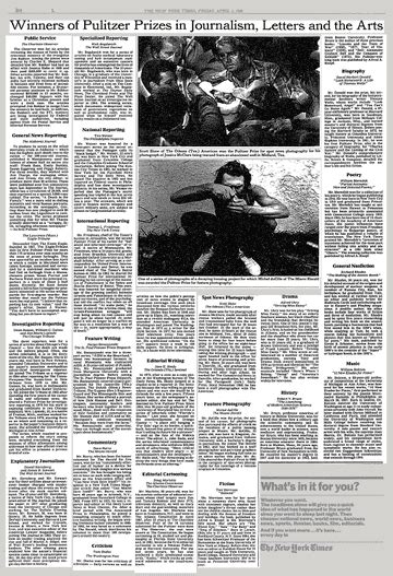Winners Of Pulitzer Prizes In Journalism Letters And The Arts The